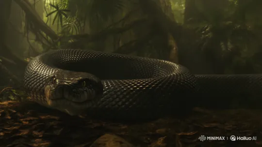 Colossal Snake Glides Through Dense Jungle Mist – AI Generated Video ...